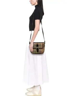 Burberry Haymarket Check Coated Canvas Crossbody Bag - Neutrals