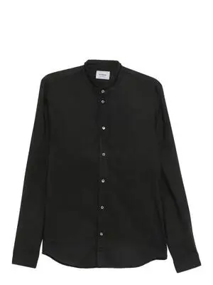 DONDUP Frayed Mandarin-collar Shirt - Black