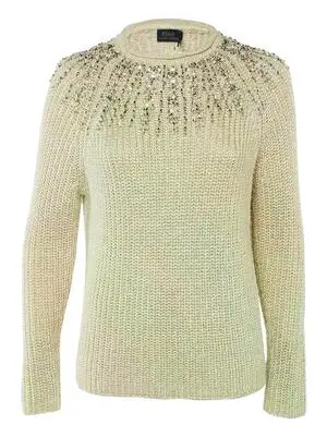 Polo Ralph Lauren Embellished Long Sleeve Sweater - Neutrals