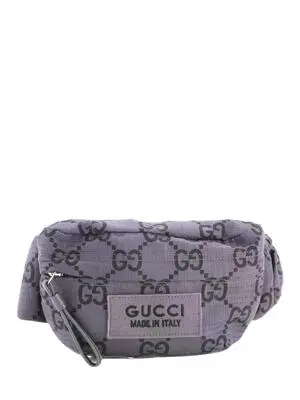 Gucci Ripstop Gg Nylon And Leather Belt Bag - Grey
