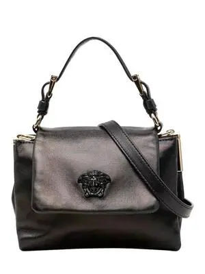Versace La Medusa Leather Satchel - Black