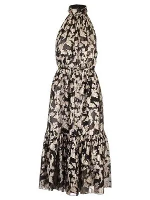 SAINT LAURENT Saint Laurent Halterneck Midi Dress With Neck Decoration