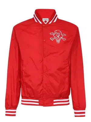 ICECREAM Logo Print Bomber Jacket - Red