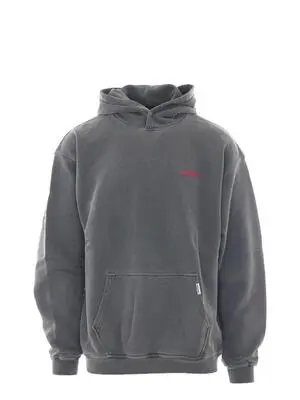 REPRESENT Long-sleeved Hooded Sweatshirt - Black
