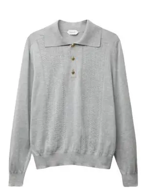 VERSACE Silk-Cotton Knit Polo
