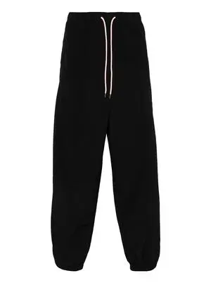 MARCELO BURLON COUNTY OF MILAN Elastic Waist Trousers With Iconic Cross Pattern - Black