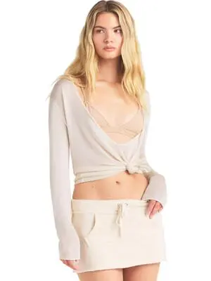 SKIMS SKIMS Slinky Knit Deep Plunge Top Buff