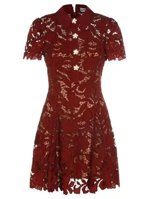 SELF-PORTRAIT SELF PORTRAIT Lace Mini Dress Red