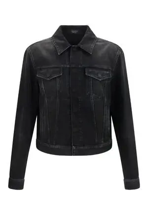 Gucci Stone-washed Classic Collar Jacket - Black