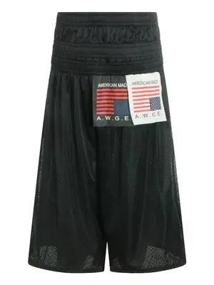 AWGE Logo Patch Mesh Shorts - Black