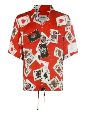 AWGE Playing-card-print Short-sleeve Shirt - Red