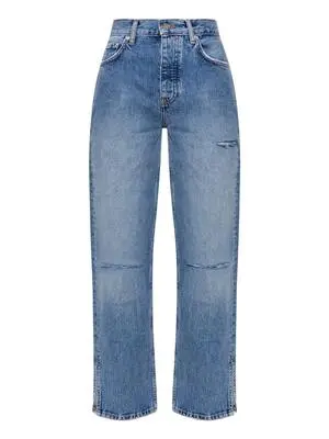 ANINE BING Roy" Jeans High Rise Wide Leg Denim - Blue