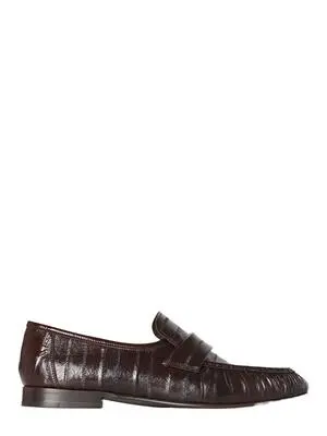 THE ROW Soft Nappa Leather Loafers - Brown