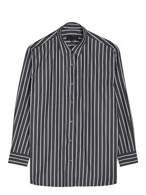 NILI LOTAN Yorke Striped Cotton-poplin Shirt - Grey