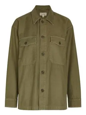 NILI LOTAN Howard Cotton Overshirt - Olive