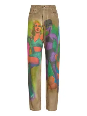 Versace Printed Straight-leg Jeans - Multicoloured