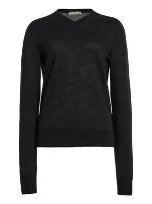 THE ROW Ondre Cashmere-silk V-neck Sweater - Grey