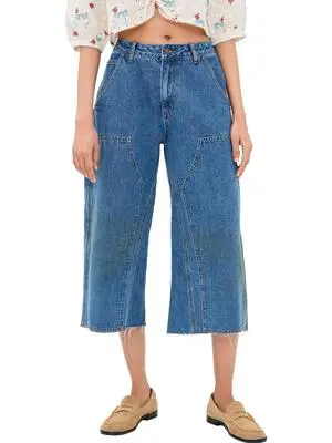 Sea Milene Denim Carpenter Culottes - Blue