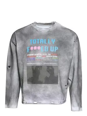 ASTRUM Distressed-effect Graphic-print T-shirt - Grey