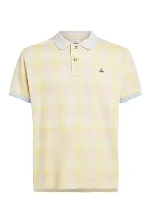 VIVIENNE WESTWOOD Herringbone Stripe Orb Polo Shirt - Yellow