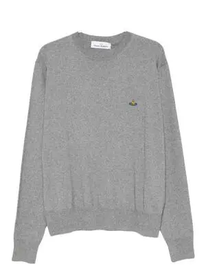 VIVIENNE WESTWOOD Orb Embroidered Crewneck Jumper - Grey