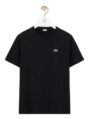 Loewe Logo Detailed Short Sleeved T-shirt - Black