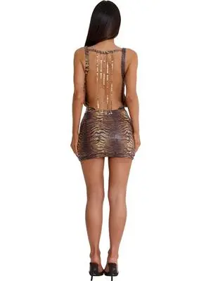 OUTCAST Ashtin Mini Dress In Tiger - Print