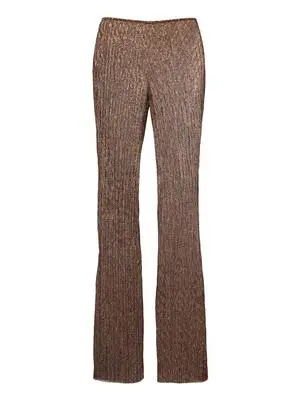 CALA DE LA CRUZ Metallic Flared Pants - Gold