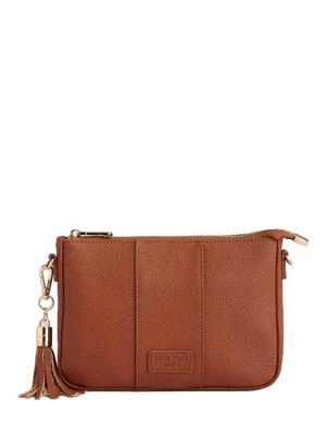 POM POM LONDON City Slim Crossbody Bag - Chestnut