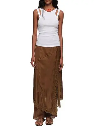 Bimba Y Lola Textured Straight Skort - Brown