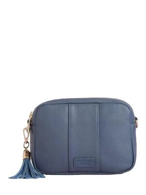 POM POM LONDON Pom Pom London City Duo Crossbody Bag Slate Blue