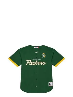 Mitchell & Ness Bay Packers Head Coach Mesh Full-button Fashion Jersey - Green