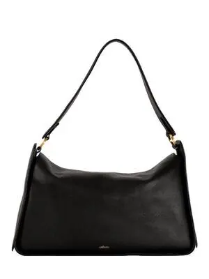 ESTHERA 10am Maxi Leather Shoulder Bag - Black