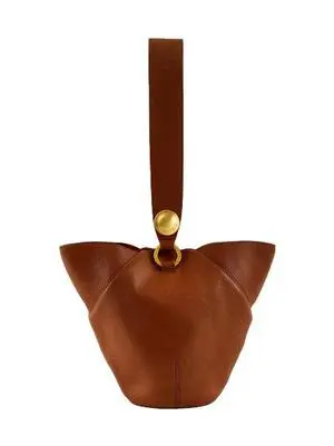 ESTHERA Estera Leather Handbag - Brown