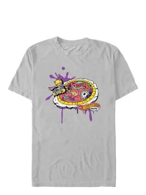 HOT WHEELS Animated Skating Badge Graphic T-shirt - Ice Grey
