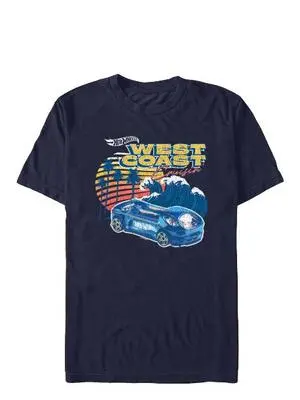 HOT WHEELS Distressed West Coast Wave Graphic T-shirt - Navy Blue