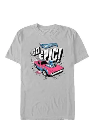 HOT WHEELS Go Epic Retro Car Graphic T-shirt - Ice Grey