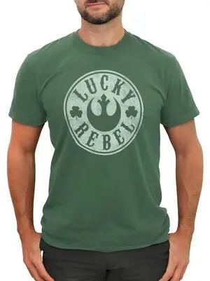 STAR WARS Distressed Lucky Rebel Shamrock Graphic T-shirt - Light Green
