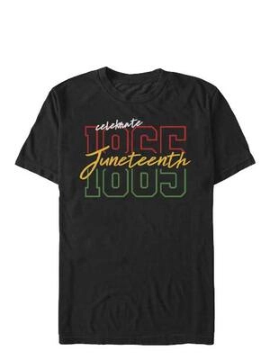 LOST GODS Celebrate Juneteenth 1865 Short Sleeve Graphic T-shirt - Black