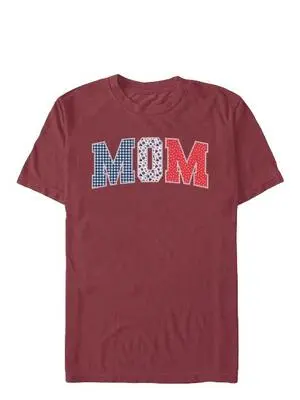 MINNIE MOUSE Mom Three Collegiate Patterns Graphic T-shirt - Brick