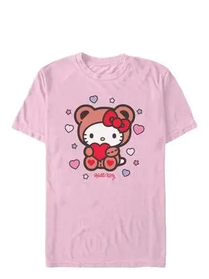 HELLO KITTY Cute Valentine Bear Graphic T-shirt - Blossom