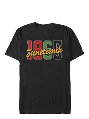 LOST GODS 1865 Juneteenth Retro Short Sleeve Graphic T-shirt - Black