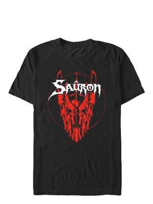 THE LORD OF THE RINGS Sauron Red Head Short Sleeve Graphic T-shirt - Black