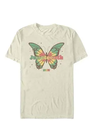 LOST GODS Colorful Juneteenth Butterfly Graphic T-shirt - Ivory