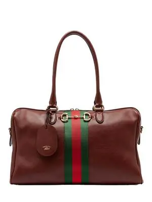 Gucci Large Leather Bowling Bag - Brown