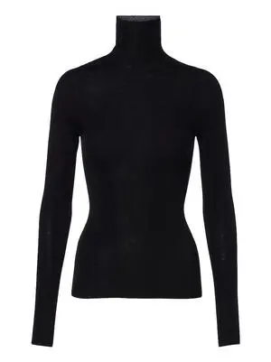 Dorothee Schumacher Virgin Wool Ribbed Turtleneck Sweater - Black