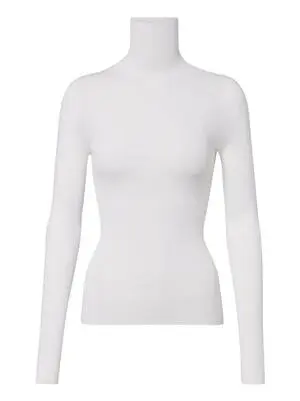 Dorothee Schumacher Virgin Wool Ribbed Turtleneck Sweater - White