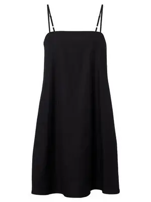Asceno Catalina Cotton Mini Dress - Black