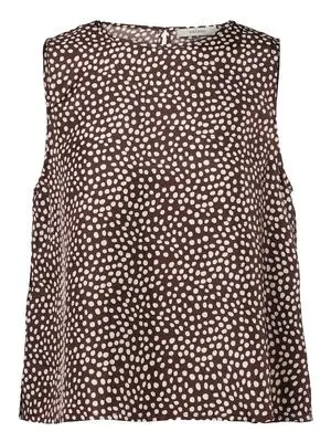 Asceno Sofia Silk Twill Top - Brown