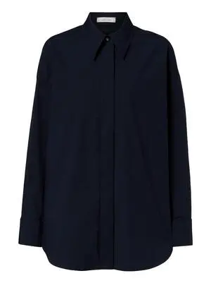 Dorothee Schumacher Poplin Power Ii Cotton-blend Shirt - Blue